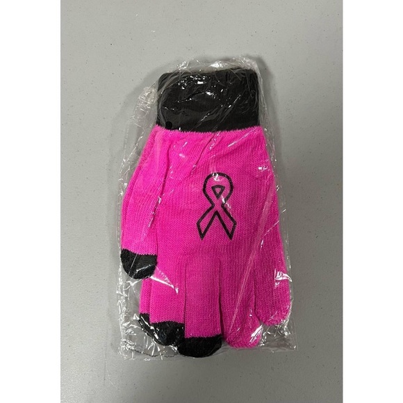 Accessories | Nwt Hot Pink Neon Breast Cancer Awareness Winter Texting ...